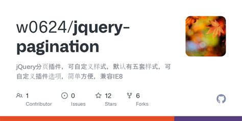Github W0624jquery Pagination Jquery分页插件，可自定义样式，默认有五套样式，可自定义插件选项，简单方便，兼容ie8