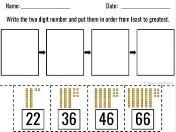 Comparing Two Digit Numbers Differentiated Visual Worksheets TPT