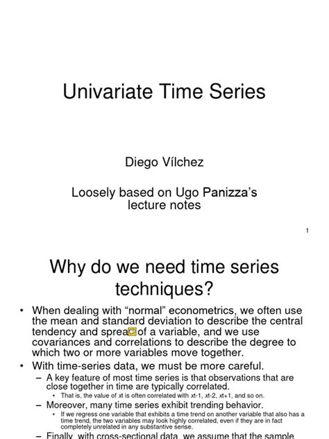 Univariate Time Series Pdf Stationary Process Autoregressive Model