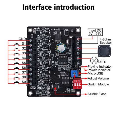 Snapklik Voice Playback Module DC V W Voice Broadcast Device Trigger Interfaces