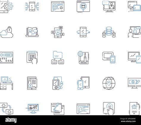 Social Communication Line Icons Collection Nerking Connections Collaboration Interpersonal