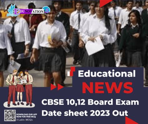 CBSE 10 12 Board Exam Date Sheet 2023 Out Edunovations