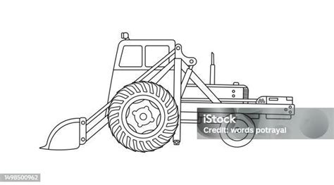 손으로 그린 벡터 일러스트레이션 컬러 어린이 건설 빈티지 휠 로더 기계 클립 아트 건설 산업에 대한 스톡 벡터 아트 및 기타 이미지 건설 산업 건축물 공학 Istock