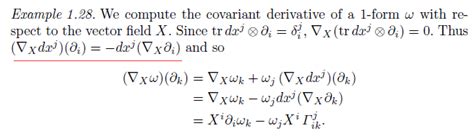 Differential Geometry Covariant Derivative Of 1 Form Mathematics