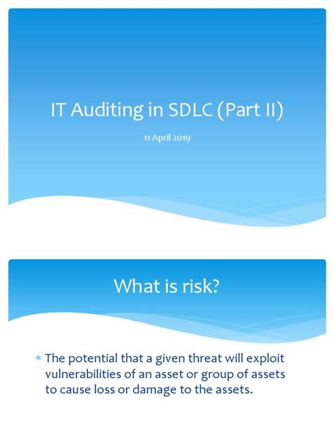 It Auditing In Sdlc Part Ii Pdf Internal Audit Audit