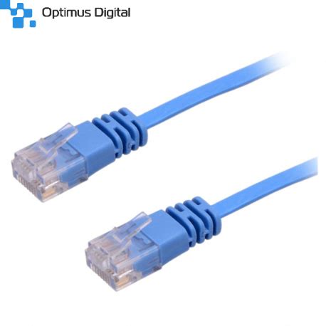 1 Meter Flat CAT6 UTP Patch Cable Blue Optimus Digital