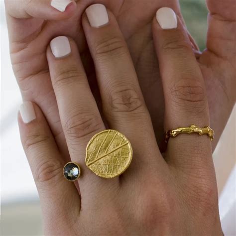 Thallo Ring Geometric 24k Gold Vermeil On Sterling Silver