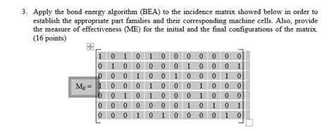 3 apply the bond energy algorithm bea to the