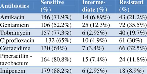 Antibiotic Susceptibility Pattern Of Pseudomonas Aeruginosa N203 Download Scientific Diagram