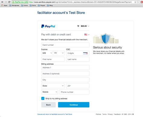 How Do I Allow The User To Pay Via Paypals Rest Api But Without Them