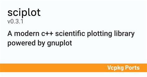 Sciplot V Vcpkg Ports