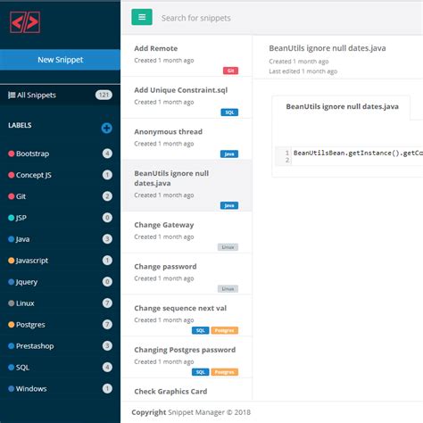 Code Snippet Manager