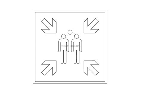 Assembly Point Symbol Free Cad Drawings