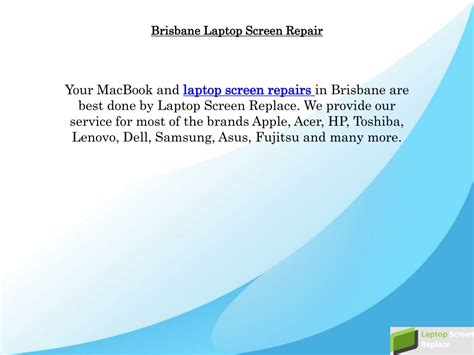 Ppt Laptop Screen Repairs Brisbane Powerpoint Presentation Free