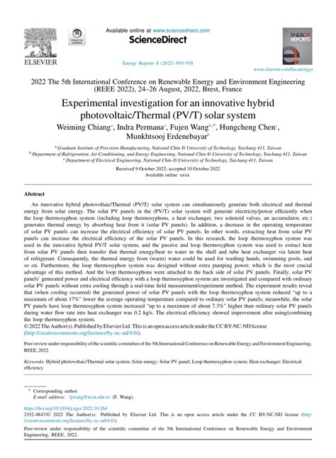 Pdf Experimental Investigation For An Innovative Hybrid Photovoltaic