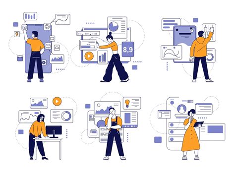 Premium Vector People Develop App Flat Technology Person Programming Process Develop