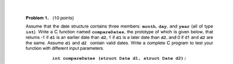Solved Problem 1 10 Points Assume That The Date Structure