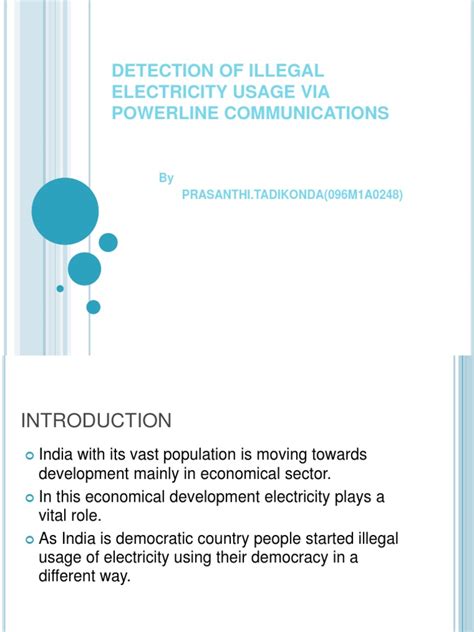 Detection Of Illegal Electricity Usage Via Powerline Communications Pdf Electric Power