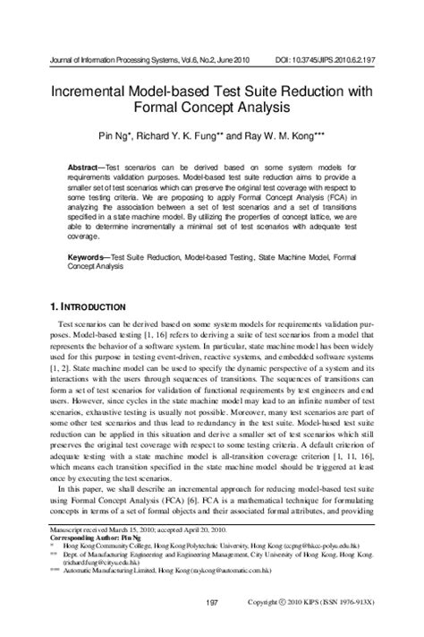 Pdf Incremental Model Based Test Suite Reduction With Formal Concept Analysis