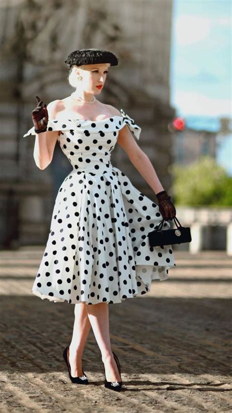 Black And White Vintage Outfit Retro Style Dress Retro Theme Dress