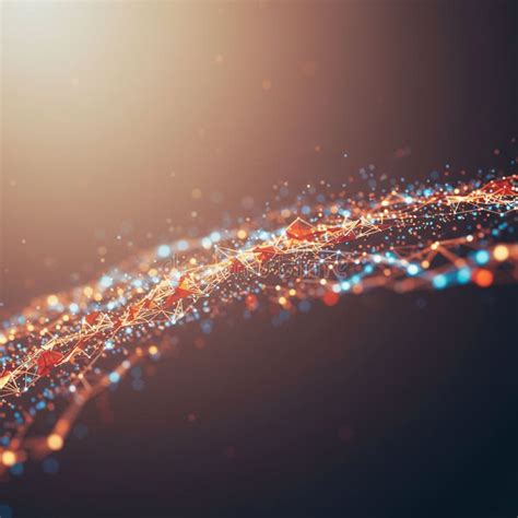 Abstract Digital Landscape Composed Of Interconnected Triangular Shapes And Dots Stock