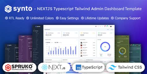 Synto Next Js Typescript Tailwind Admin Dashboard Template By