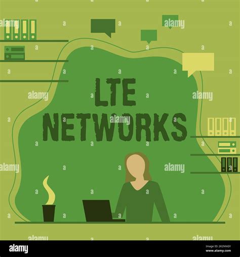 Conceptual Display Lte Networks Word For Fastest Network Connection Available For Wireless