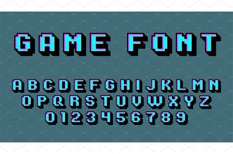 Pixel Art Alphabet Retro Video Game Graphic Objects ~ Creative Market