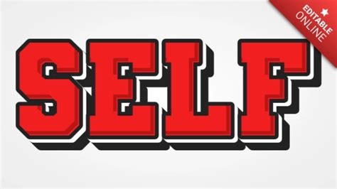 Self College 3d Red Text Effect Generator