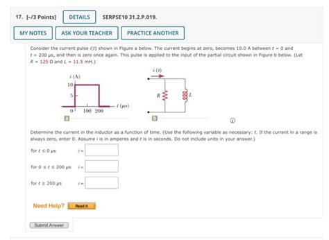 Solved Consider The Current Pulse T Shown In Figure A