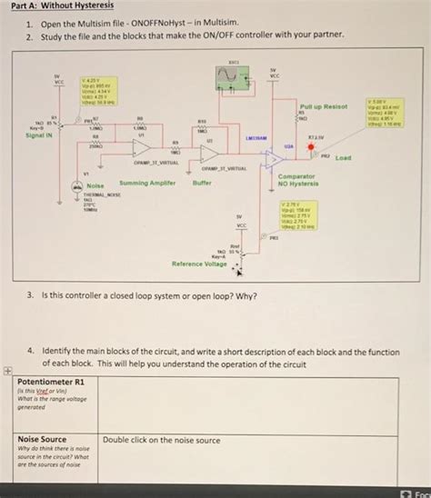 Solved Part A Without Hysteresis 1 Open The Multisim File