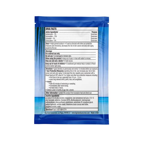 Single Use Sunscreen Lotion Packets Spf 50 Box Of 50 — Big Island