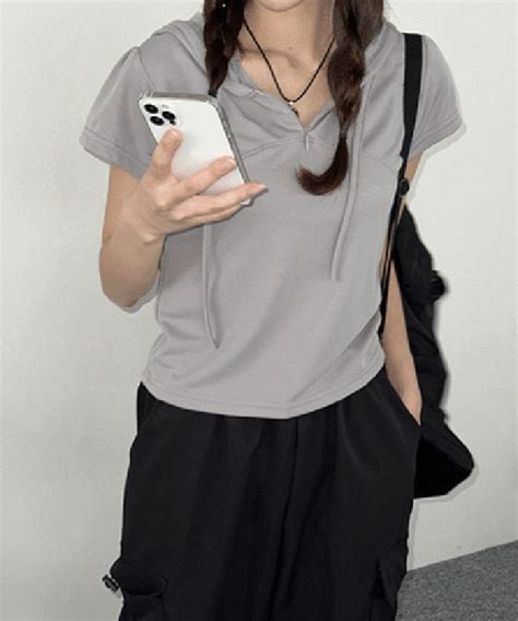 라델라 최저가고프코어룩힙무드 고프코어 쿨메쉬 퍼프 반팔 후드 티셔츠3color 키작녀 데일리룩 꾸안꾸 위시버킷