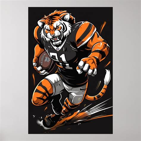 Fierce Bengal Tiger Mascot Poster Zazzle Poster Mascot Poster Prints