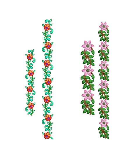 10 Flower Border Design Pack Saree Embroidery Design Embroidery Designs Flower Border