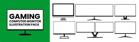 Gaming Computer Monitor Illustration Pack Simple Gaming Monitor Computer Monitor Mockup