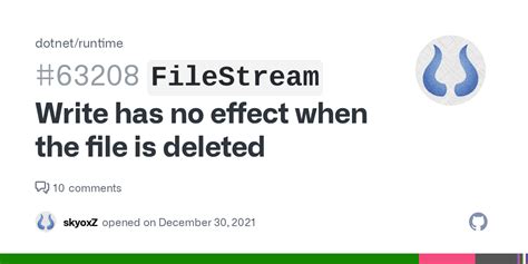 `filestream` Write Has No Effect When The File Is Deleted · Issue