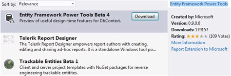 Entity Framework Power Tools Beta 4 Adds Ef 6 And Visual Studio 2013