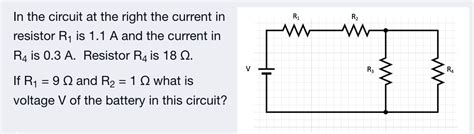 Solved In The Circuit At The Right The Current In Resistor Chegg Com