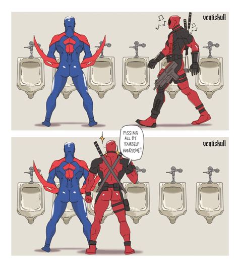 Deadpool And Spider Man Marvel And 3 More Drawn By Dilfborne