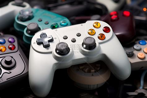 桌面上的游戏手柄高清图片下载 正版图片600575997 摄图网