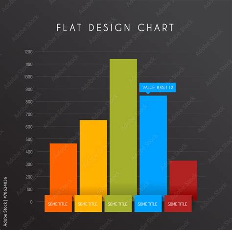 Vector Flat Design Statistics Column Graphs Stock Vector Adobe Stock