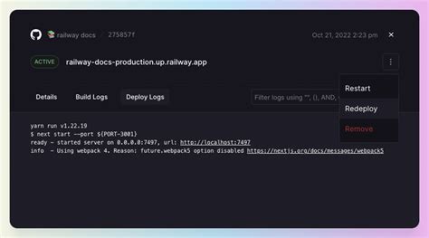 Deployment Actions Railway Docs