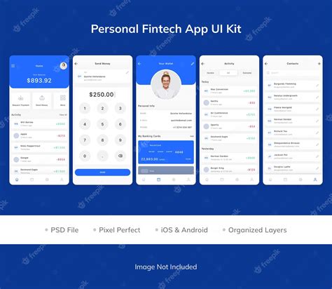개인 핀테크 앱 Ui 키트 프리미엄 Psd 파일 개인 핀테크 앱 Ui 키트 프리미엄 Psd 파일