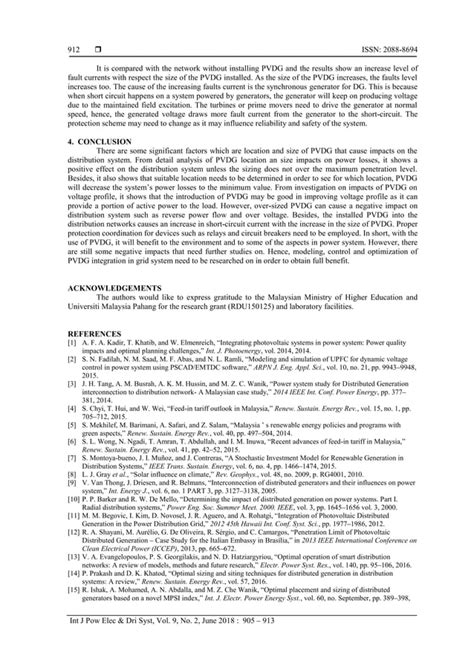 Impacts Of Photovoltaic Distributed Generation Location And Size On Distribution Power System
