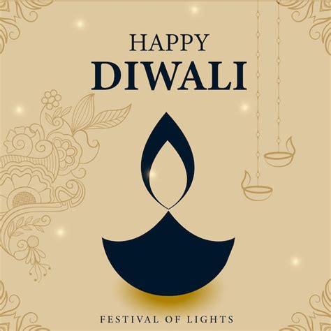 Premium Vector Happy Diwali Festival Flat Diya Blue Social Media Post