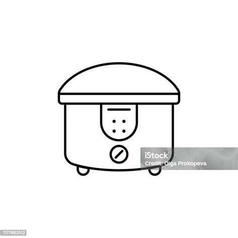 멀티 쿠커 선형 아이콘입니다 느린 밥솥 가는 선 그림입니다 크록 냄비 압력 멀티 쿠커 주방 가전 제품 Eps 10 아이콘에 대한 스톡 벡터 아트 및 기타 이미지 Istock
