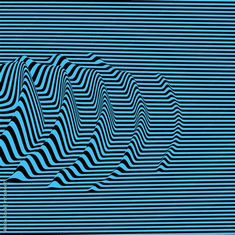 Waveform Background Dynamic Visual Effect Surface Distortion Pattern With Optical Illusion