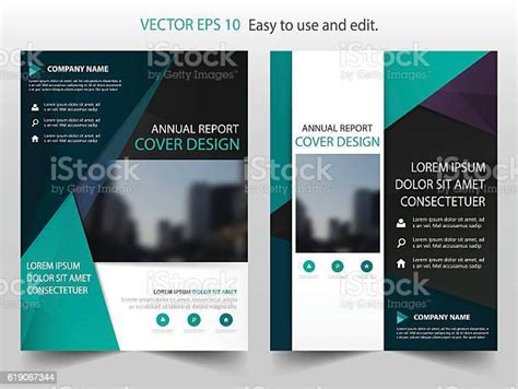 녹색 검은 색 삼각형 연간 보고서 브로셔 디자인 템플릿 벡터 비즈니스 0명에 대한 스톡 벡터 아트 및 기타 이미지 0명 기하 도형 디자인 Istock