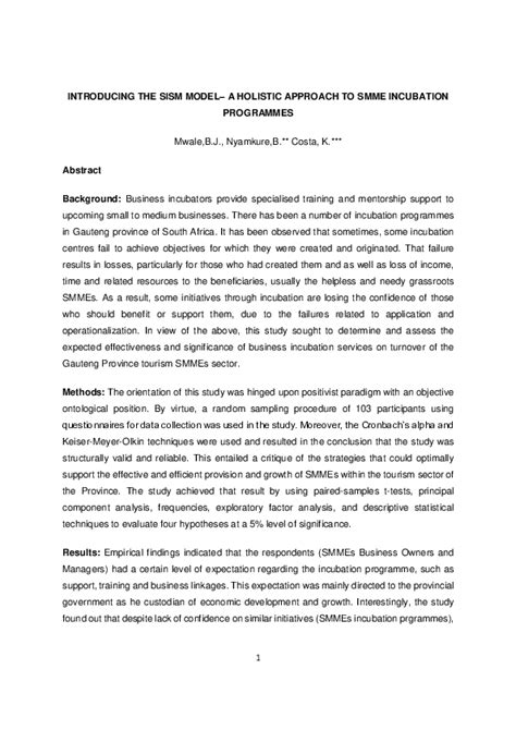 Pdf Introducing The Sism Model A Holistic Approach To Smme